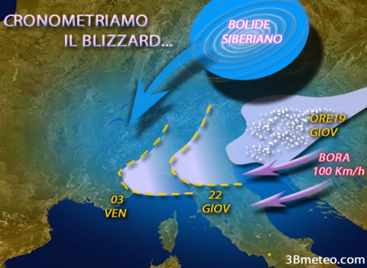 Blizzard/Bufere di neve al CentroNord, l'ultima volta nel 2001 « 3B Meteo