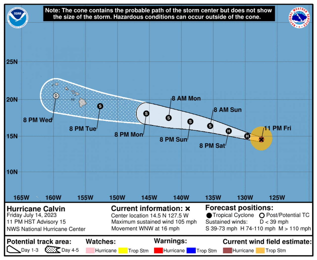 Cronaca meteo. L'uragano Calvin punta le Hawaii, probabile landfall ...