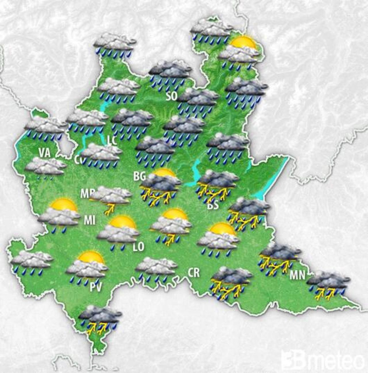 Meteo Lombardia. Tra schiarite e qualche temporale fino a mercoledì con ...