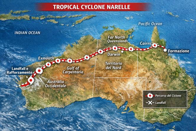Cronaca Meteo - Ciclone Narelle, furia senza precedenti sull'Australia ...