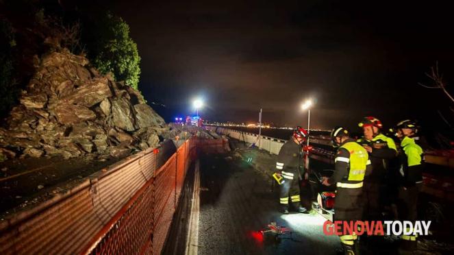 Cronaca meteo diretta. Liguria, Genova. Frana sull'Aurelia tra Vesima e ...