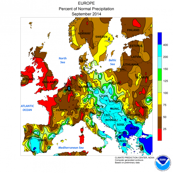 Clima Europa: Settembre caldo, molte piogge sui Balcani « 3B Meteo